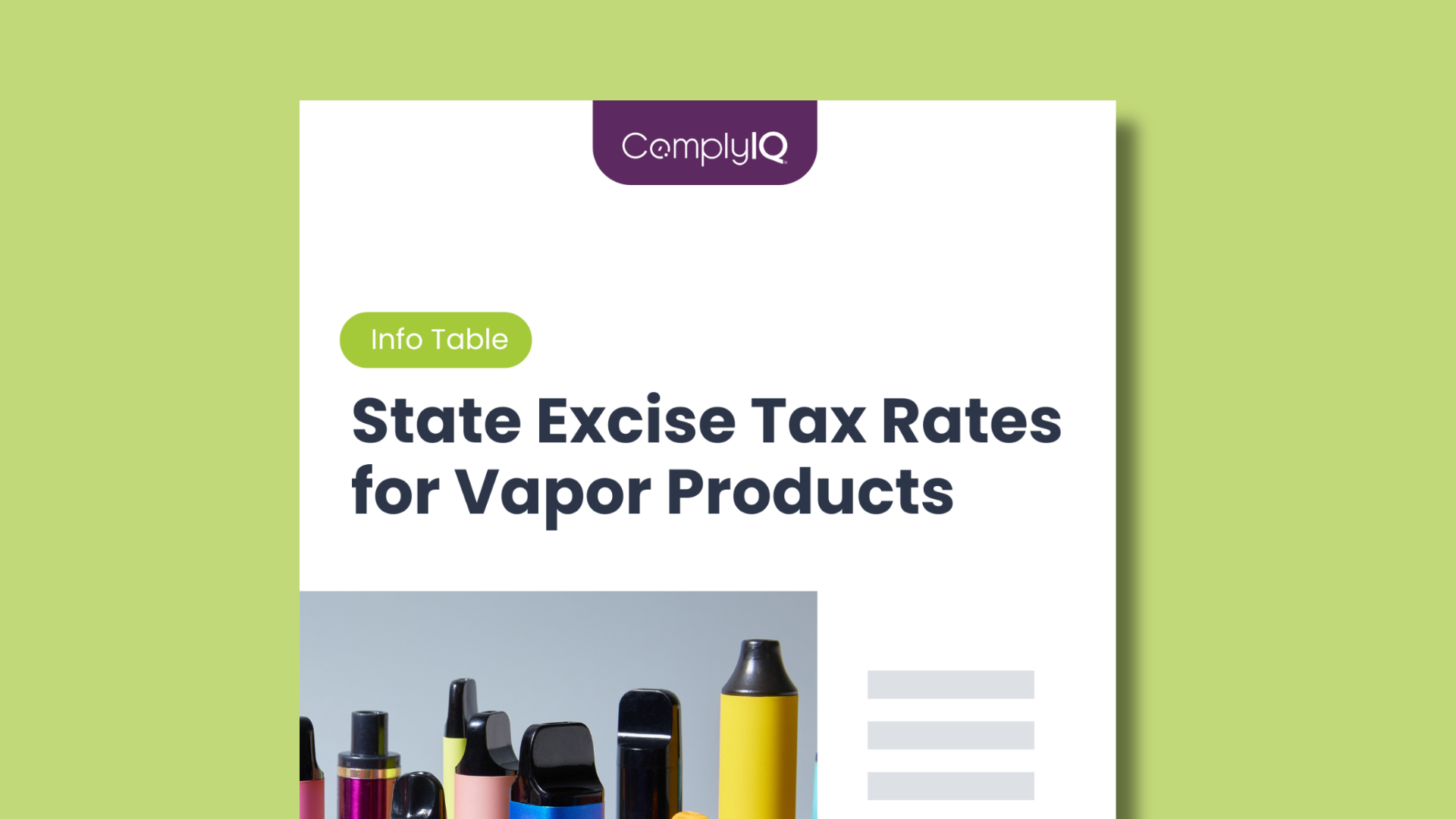 2025 State Excise Tax Rates for Vapor Products